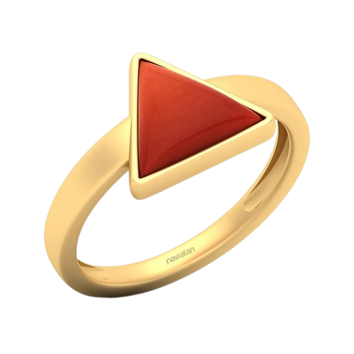 Modern Triangle Coral Ring – cherrygemssg
